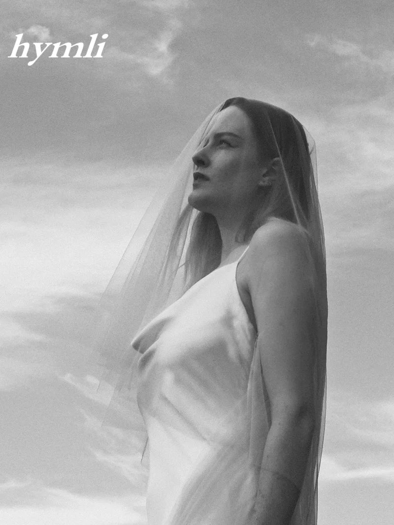 Romantic Bridal Veil with Blusher Simple 2 Tier Veil in White, Ivory,