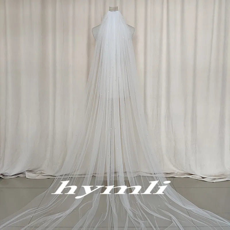 Cathedral Bridal Veil Cut Edge Veil Scatter Crystal Veil Chapel Weddin